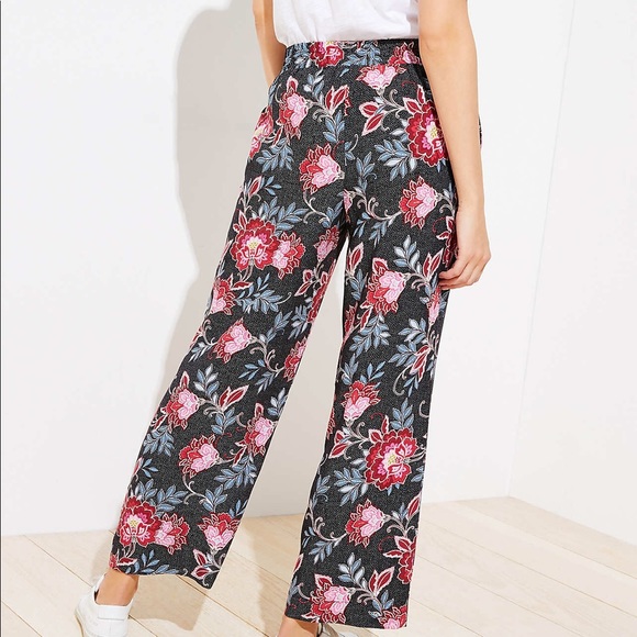 LOFT | Pants & Jumpsuits | Loft Floral Drawstring Pants | Poshmark